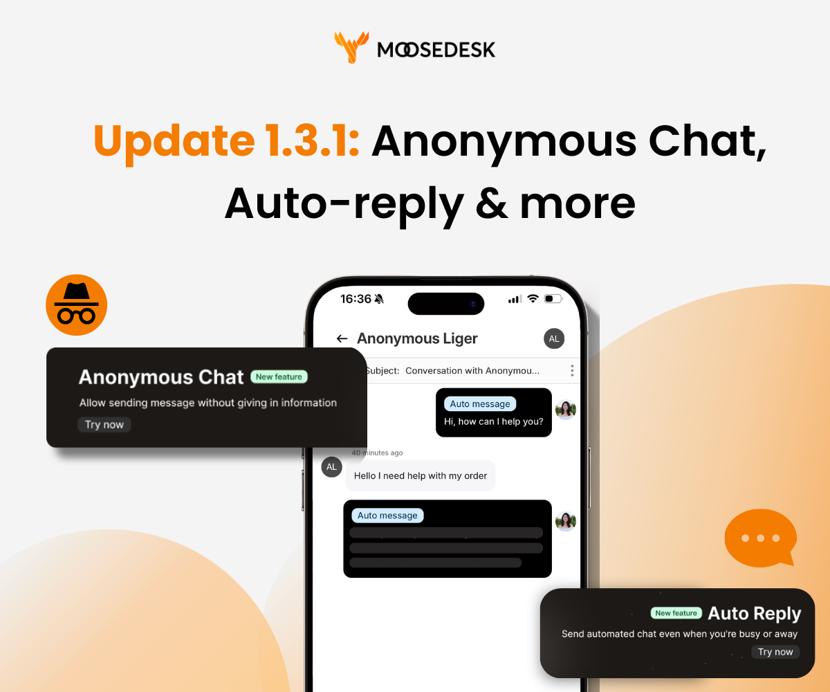 MooseDesk 1.3.1 Update: Anonymous chat, Auto-reply & More